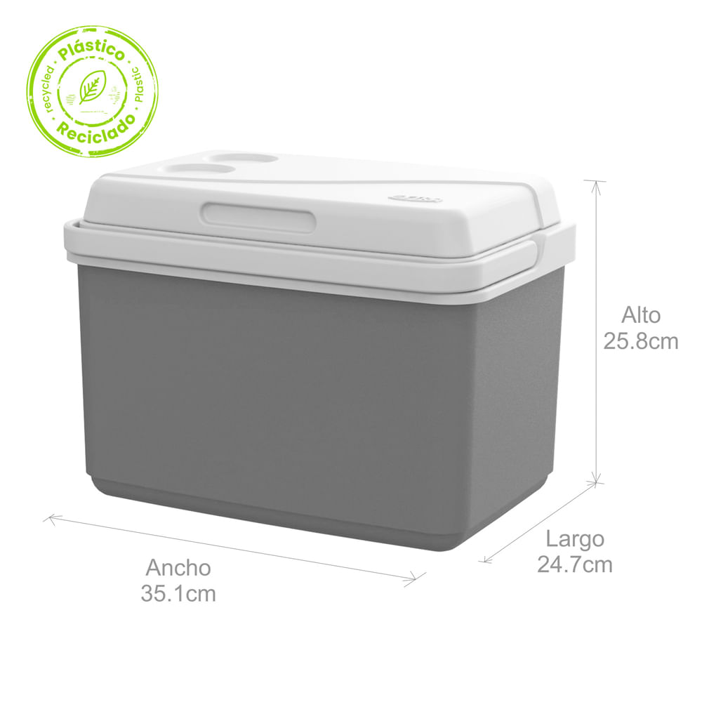 Nevera térmica plástica portátil insulada 10 litros gris material ...