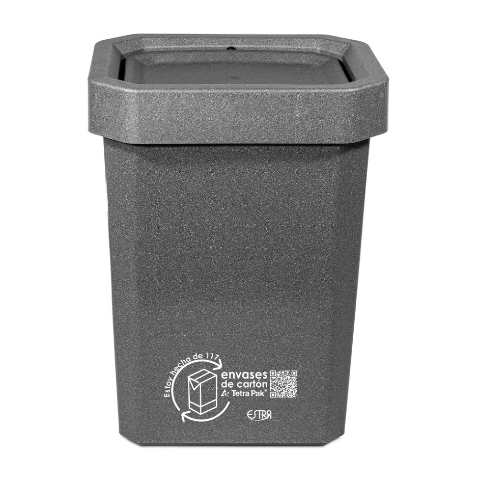 Caneca-Papelera Ecobins Vaiven 10L Gris - Tienda online Estra