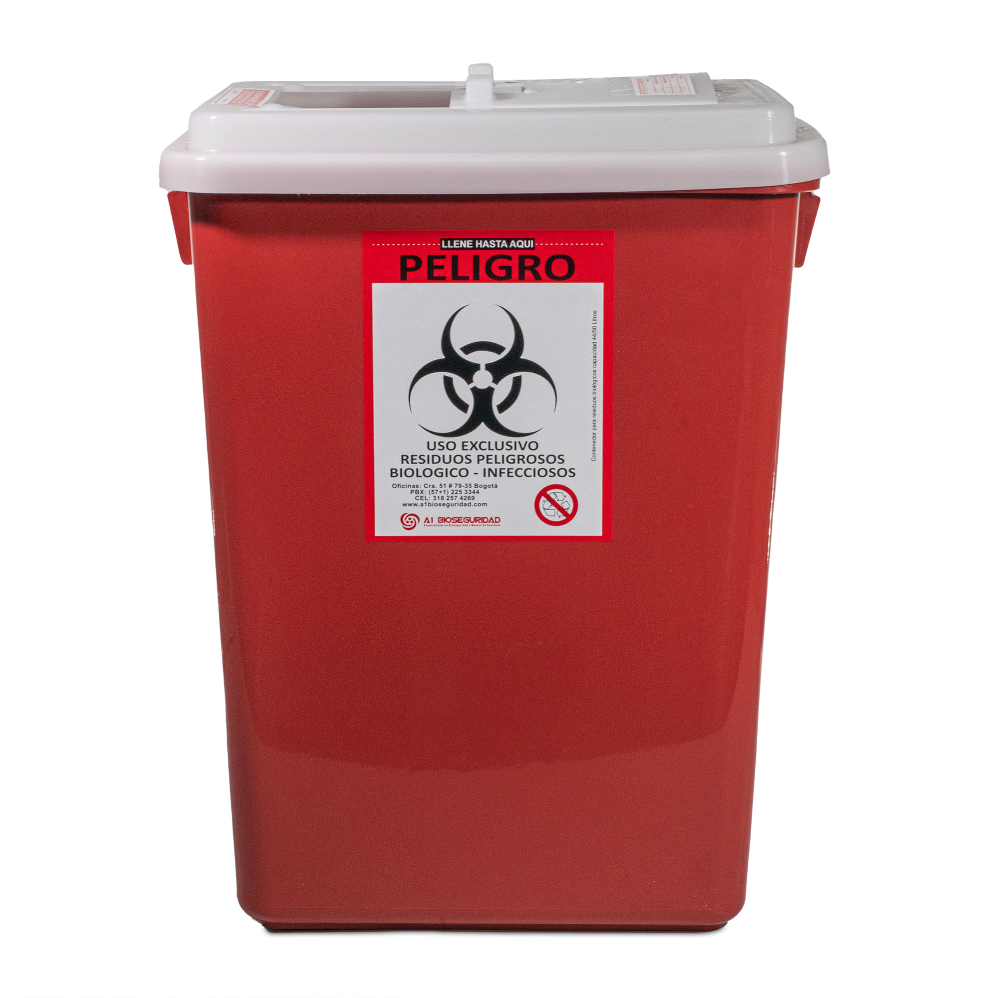 Recipiente Para Residuos Cortopunzantes 44Lt Rojo - Tienda online Estra