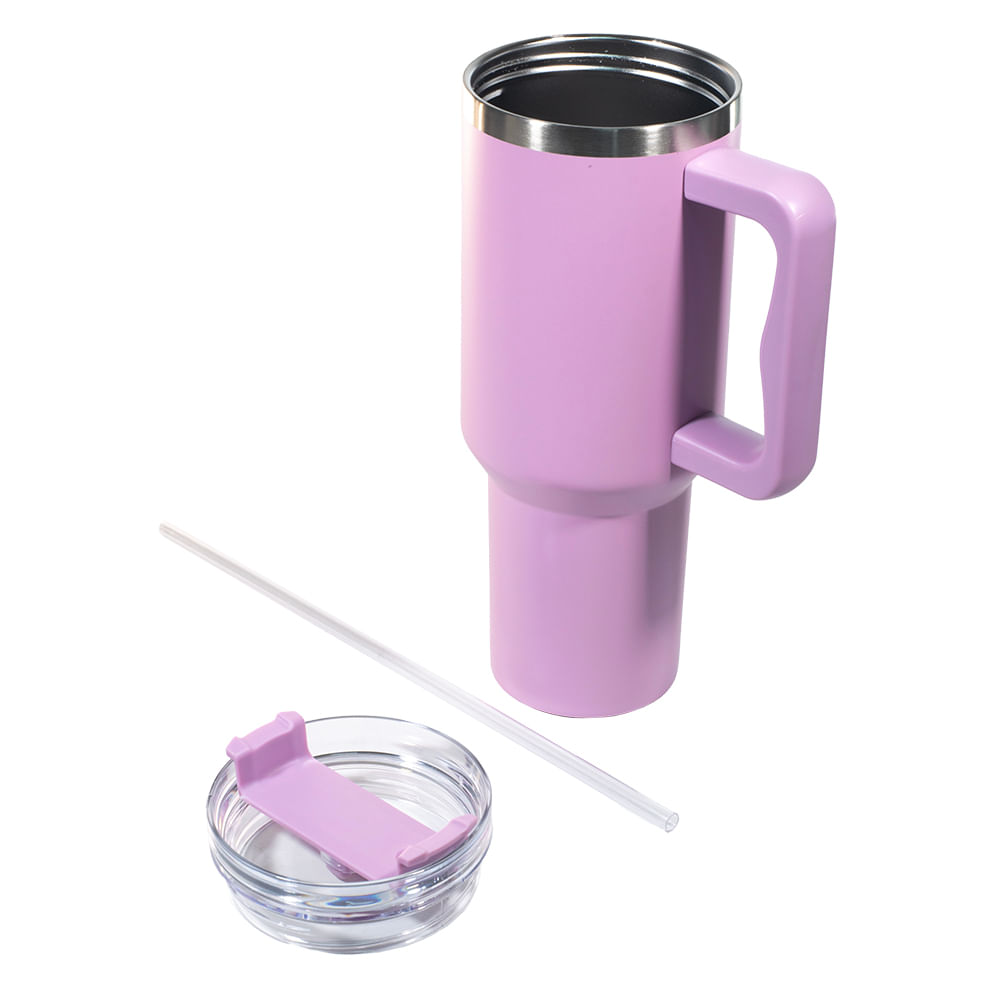 Termo Metálico Con Manija Y Pitillo - Tienda online Estra