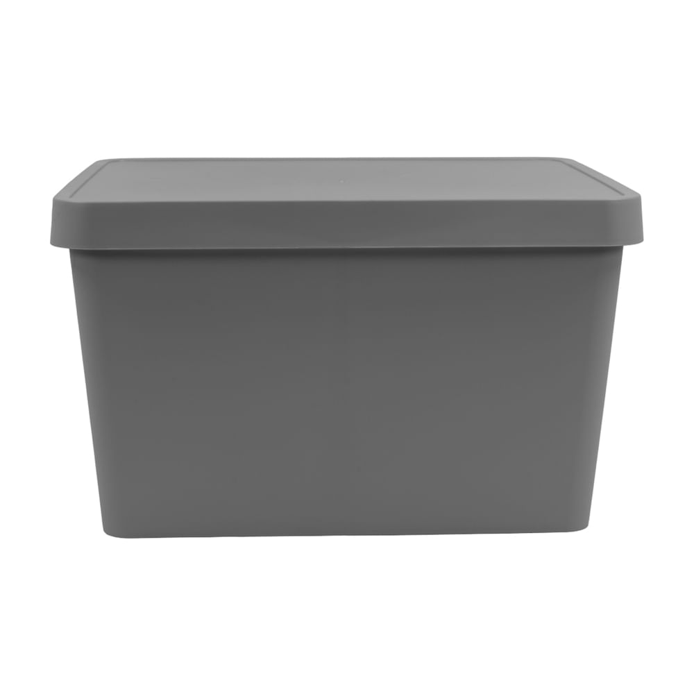 Caja organizadora con tapa. 17L. Gris - Tienda online Estra