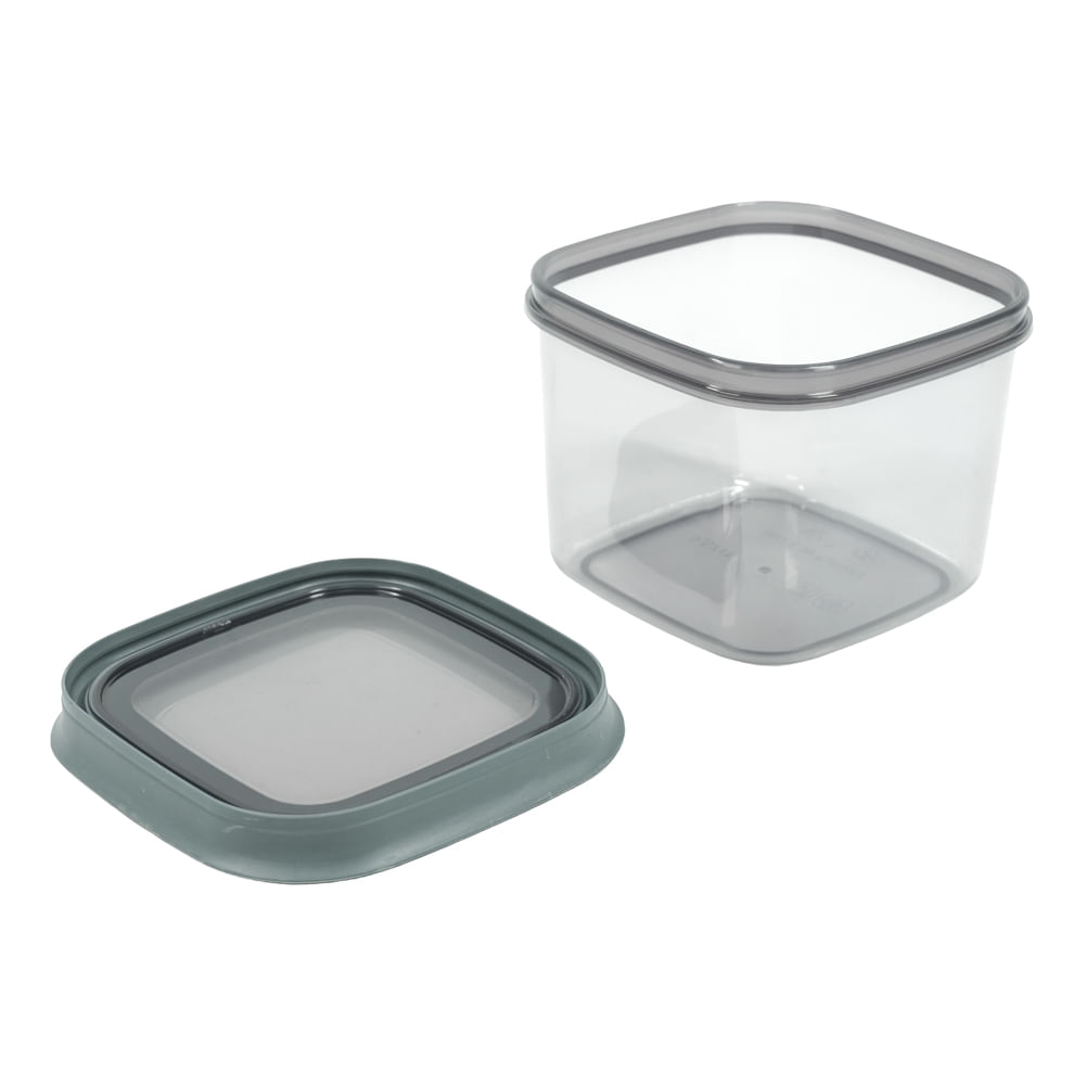 Recipiente para almacenar alimentos cuadrado. 570ml. Gris - Tienda ...